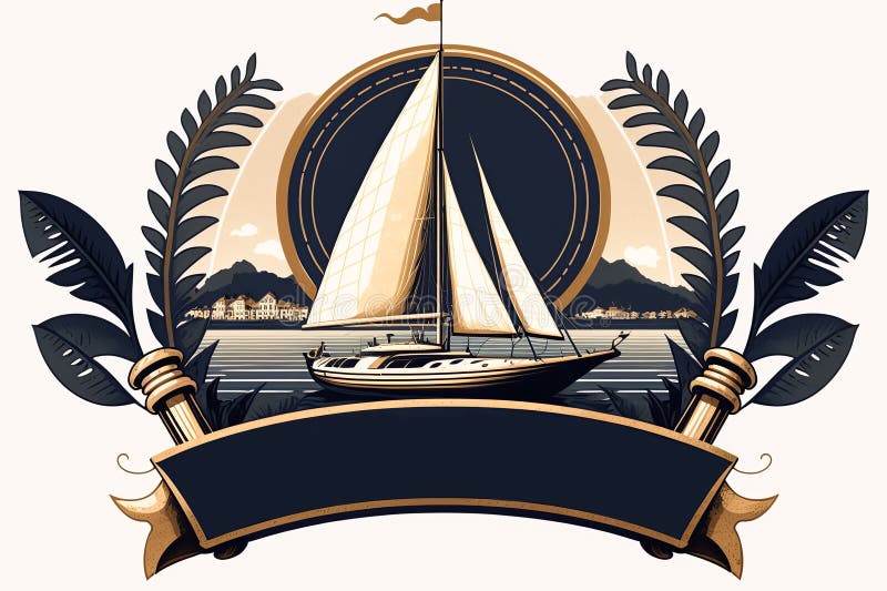 Velero En Forma De Logotipo Stock de ilustración - Ilustración de marca ...