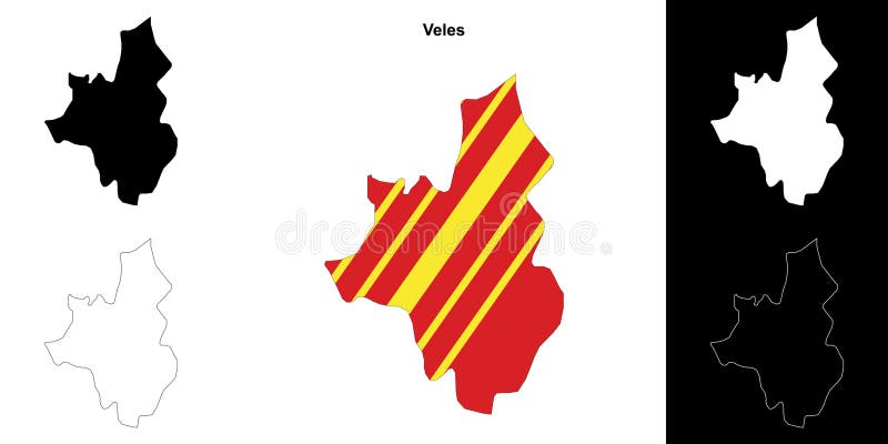 Veles outline map stock vector. Illustration of blank - 334728415