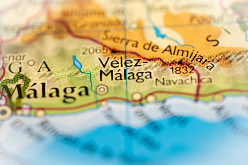 Velez-Malaga, Spain Highlighted on a World Map Stock Photo - Image of ...