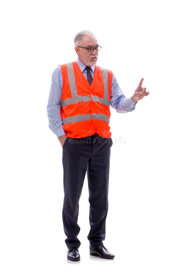 Velho Arquiteto Macho Isolado Em Branco Imagem de Stock - Imagem de ...