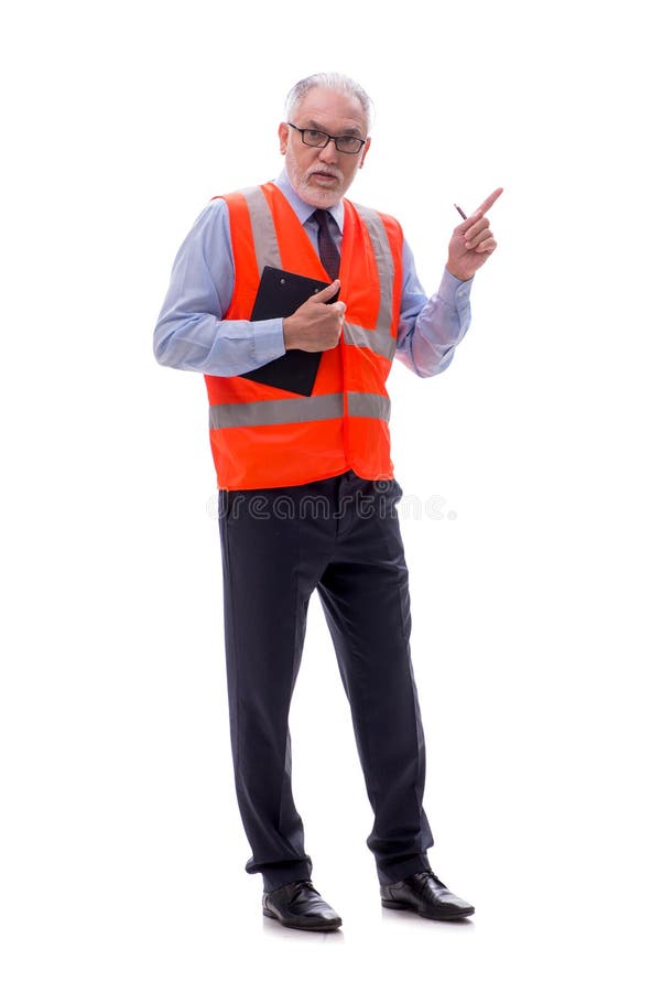 Velho Arquiteto Macho Isolado Em Branco Imagem de Stock - Imagem de ...