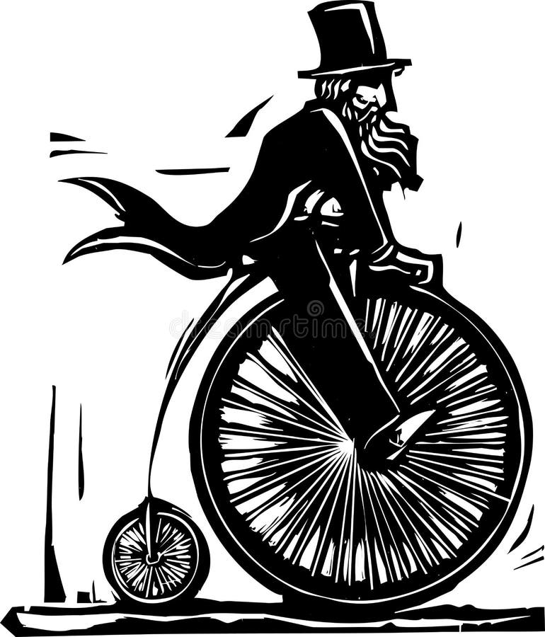 Velocipede stock vector. Illustration of beard, steampunk - 23189253