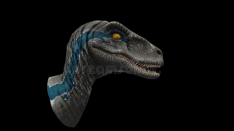 Velociraptor Blue-jurassic Opens the Mouth Front View Stock Video ...