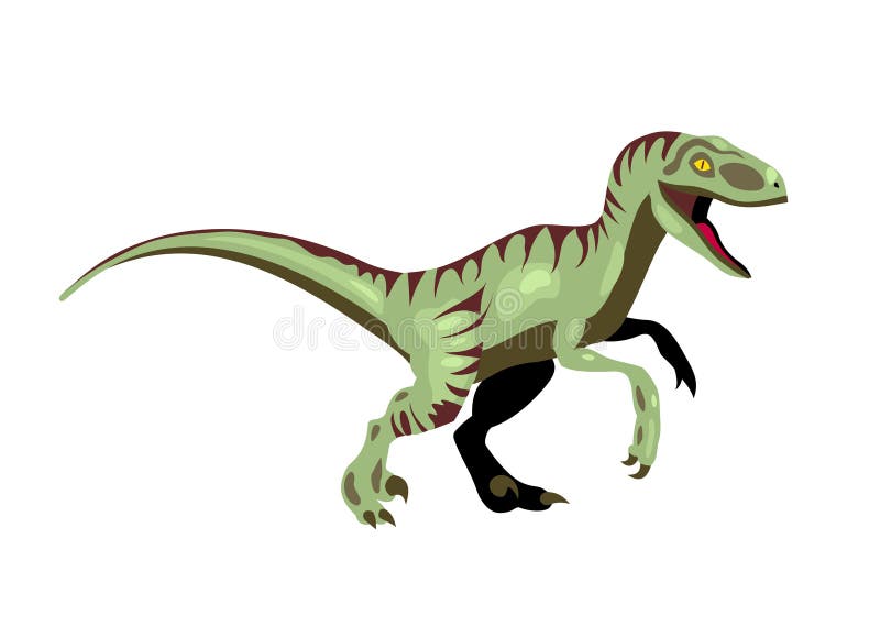 Velociraptor Dinosaur Cartoon Composition Stock Vector - Illustration ...