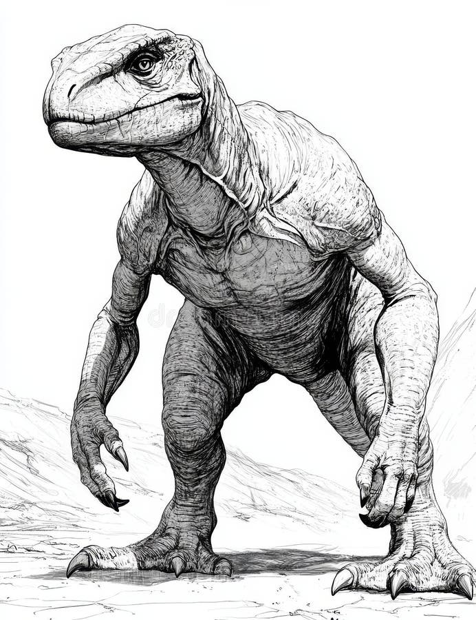 Velociraptor Dinosaur Cartoon. Ideal for Printing on an 8 Stock Photo ...