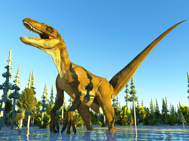 Velociraptor the Dinosaur 3d Rendering Stock Illustration ...