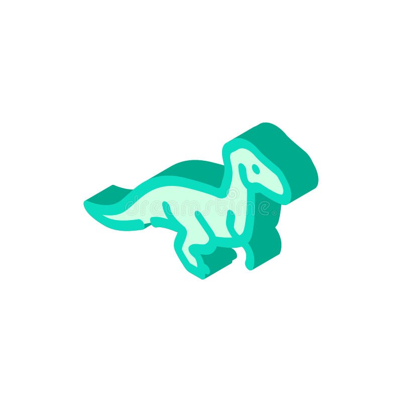 Velociraptor Dinosaur Isometric Icon Vector Illustration Sign Stock ...