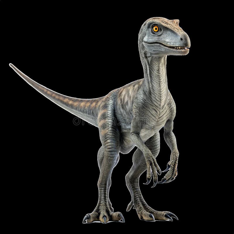 Velociraptor Dinosaur Standing on Transparent Background Stock Photo ...