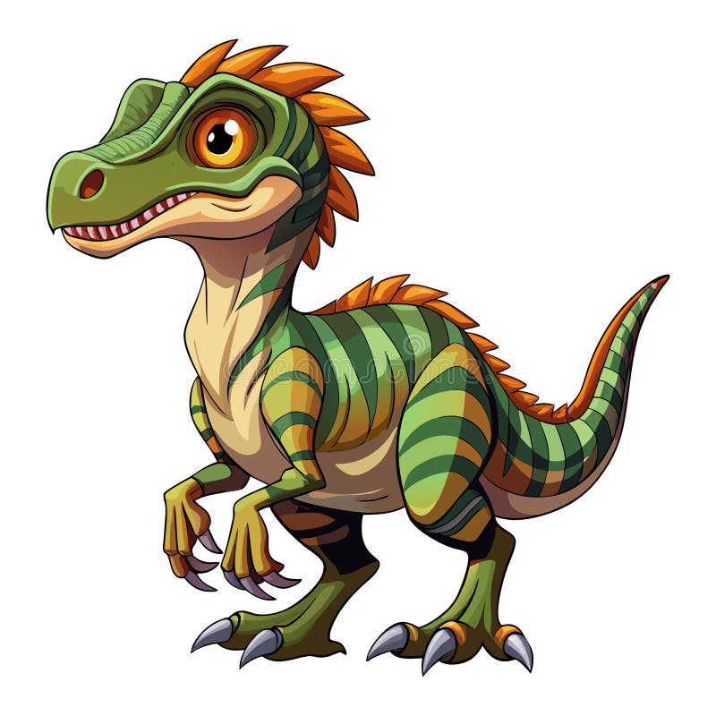 Velociraptor Dinosaur Sticker Vector Design Stock Vector - Illustration ...