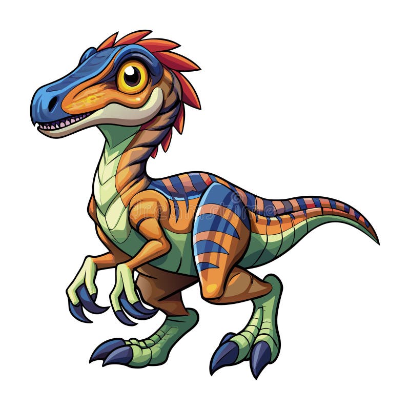 Velociraptor Dinosaur Sticker Vector Design Stock Vector - Illustration ...