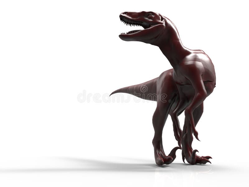 Velociraptor Front View 3d Rendering Stock Illustration - Illustration ...