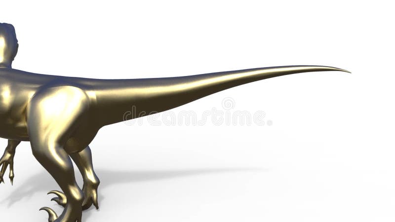 Velociraptor Front View 3d Rendering Stock Footage - Video of creature ...