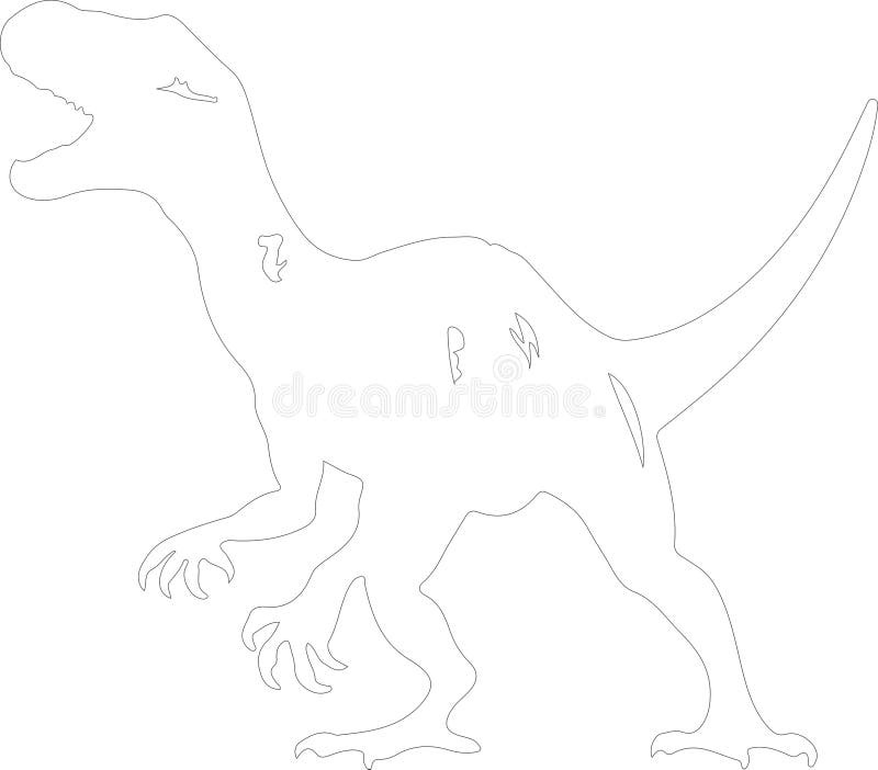 Velociraptor Outline Stock Illustrations – 670 Velociraptor Outline ...