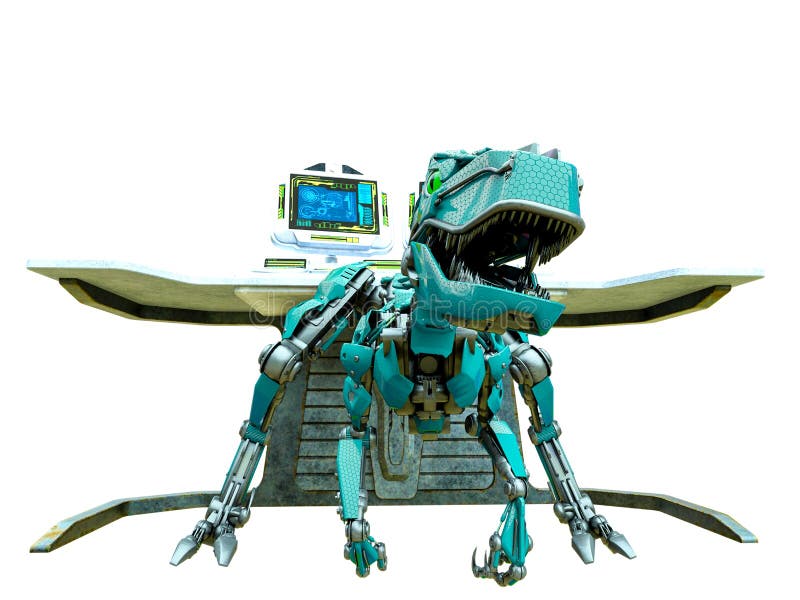 Velociraptor Front View 3d Rendering Stock Illustration - Illustration ...