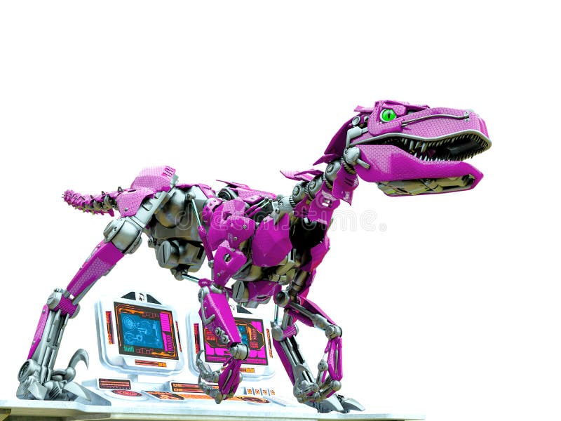 Velociraptor Robot Iis on the Computer Console Bottom View Stock ...
