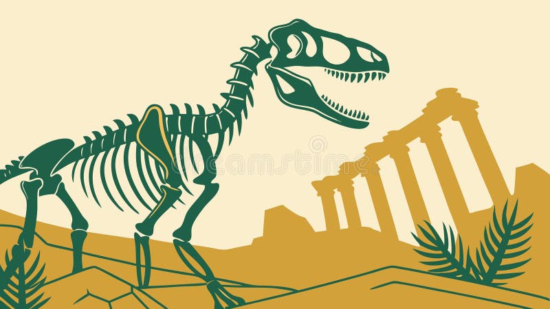 Velociraptor Skeleton, Agile Prehistoric Hunter, Vector Design ...