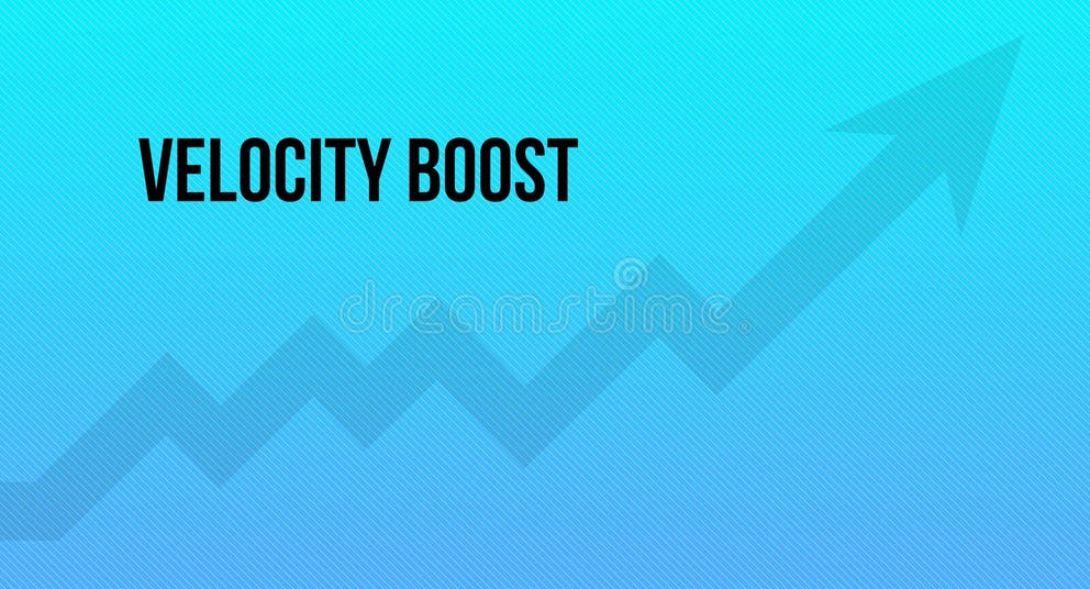 Velocity Boost Text Message. Upward Accelerating Arrow and Blue ...