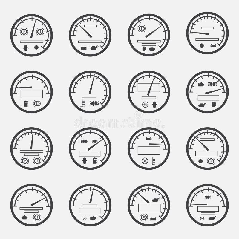 Velocity Meters Symbols Vector Illustration Stock Vector - Illustration ...