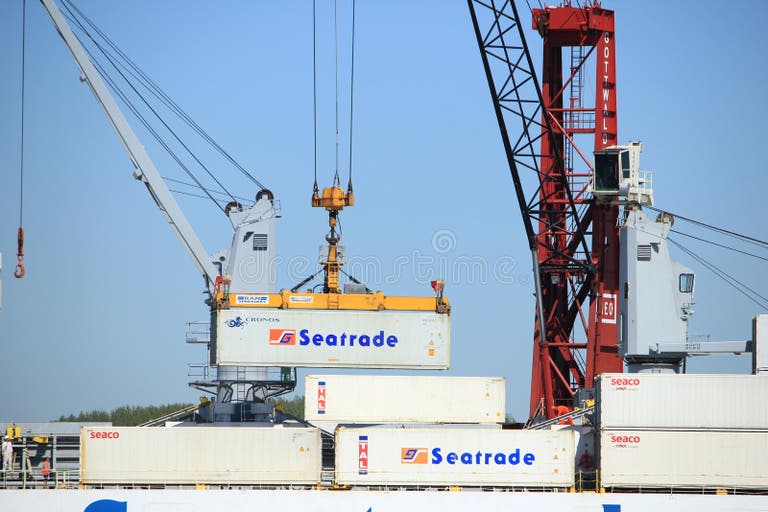 Velsen, the Netherlands May 7th 2018: Intermodal Containers at a ...