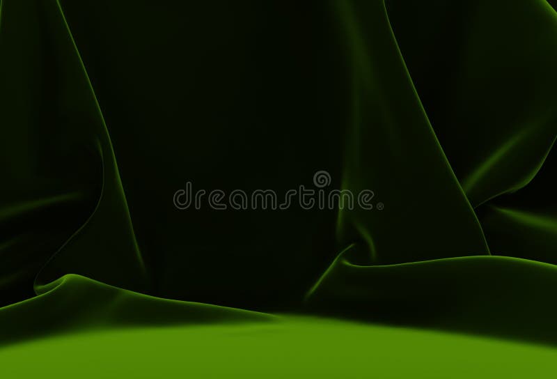 Velvet Draped Backdrop for Still Life - Green Folded Background - 3D ...