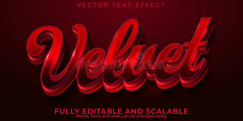 Velvet Luxury Text Effect, Editable Shiny and Elegant Text Style Stock ...