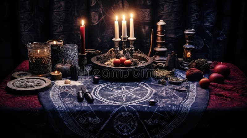 Velvet magic table stock illustration. Illustration of magic - 361815620