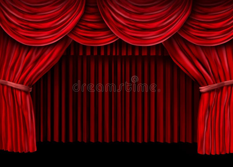 Velvet red curtain frame stock illustration. Illustration of ...