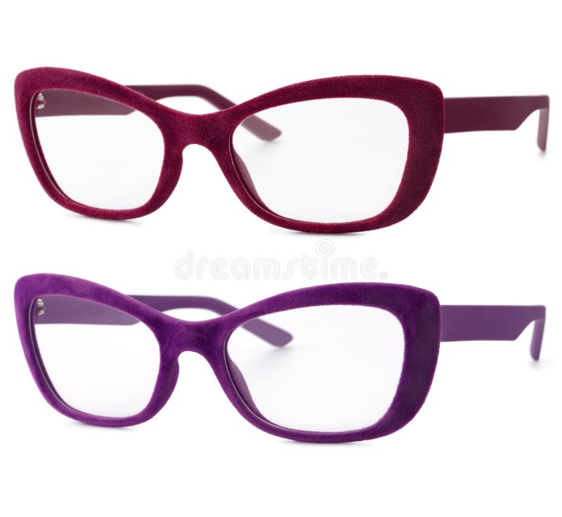 Velvet Spectacles Isolated on White Stock Photo - Image of coat ...