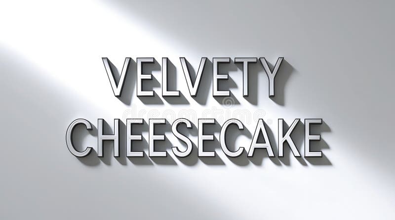 Velvety Cheesecake with Bold Typography Against a Light Backdrop Stock ...