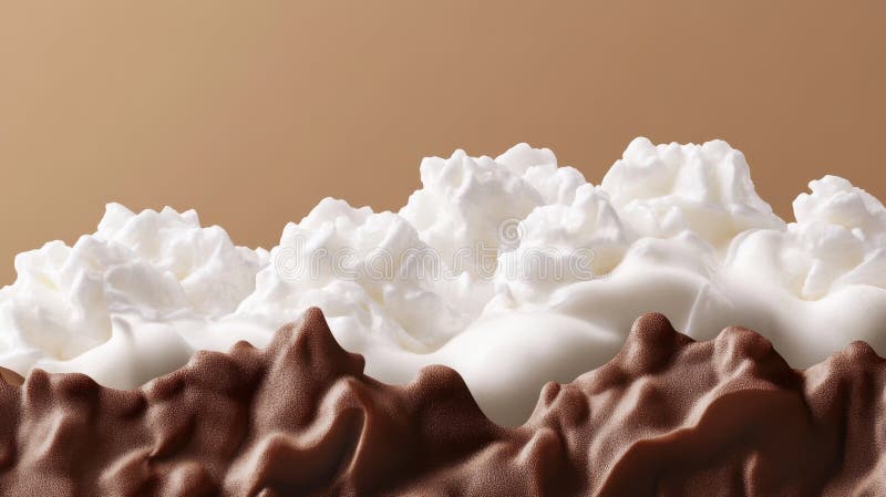 Velvety Chocolate and Vanilla Whipped Cream Texture Background Stock ...