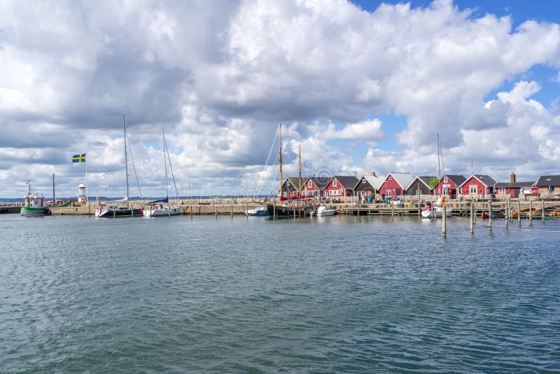 Harbor on Island of Ven in Southern Sweden Stock Photo - Image of ...