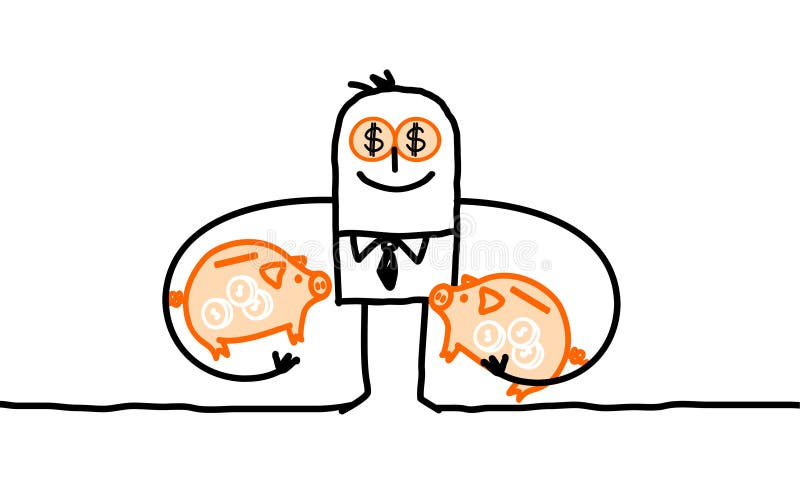 Venal man stock vector. Illustration of finance, humor - 18446643