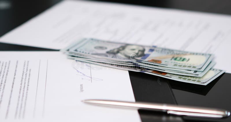 Venality, Bribe, Corruption Concept. Man Inserts Financial Bribe in an ...