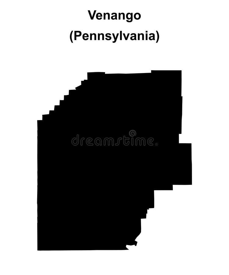 Venango outline map stock vector. Illustration of shape - 361755928
