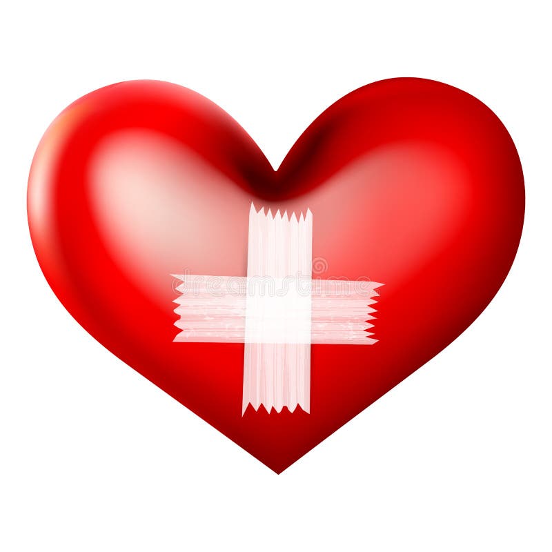 Vendaje en corazón ilustración del vector. Ilustración de amor - 38070280