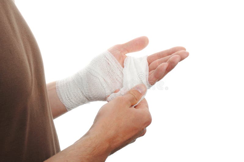 Vendaje en una mano imagen de archivo. Imagen de medicina - 35016981
