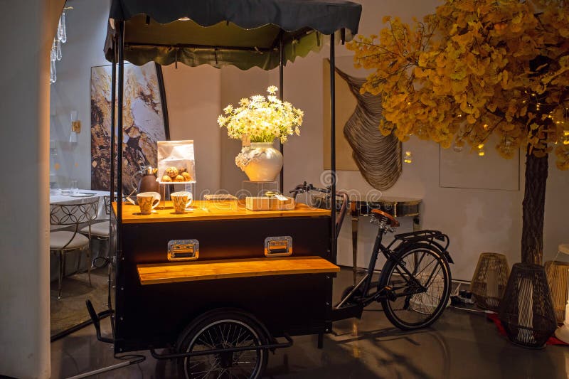 Vending cart stock photo. Image of white, clock, chin - 270910990