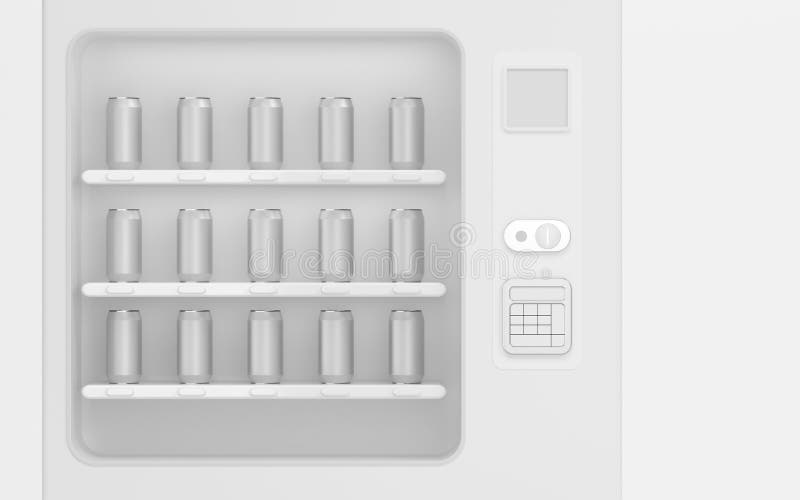 Vending Machine and Cans, 3d Rendering Stock Illustration ...