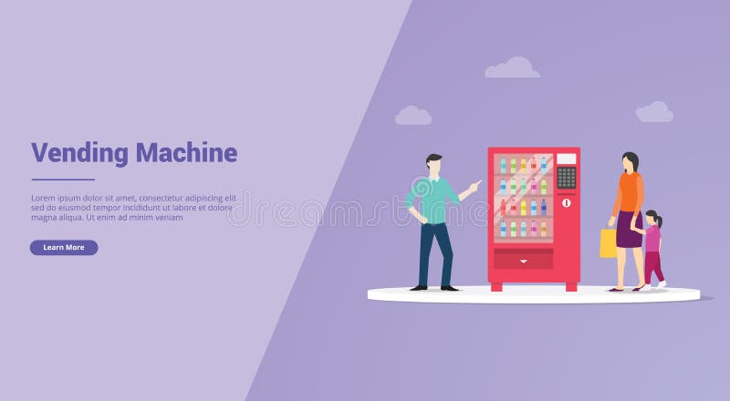 Vending Machine Concept with Man and Woman for Website Template or ... Vending Machine Concept with Man and Woman for Website Template or ...