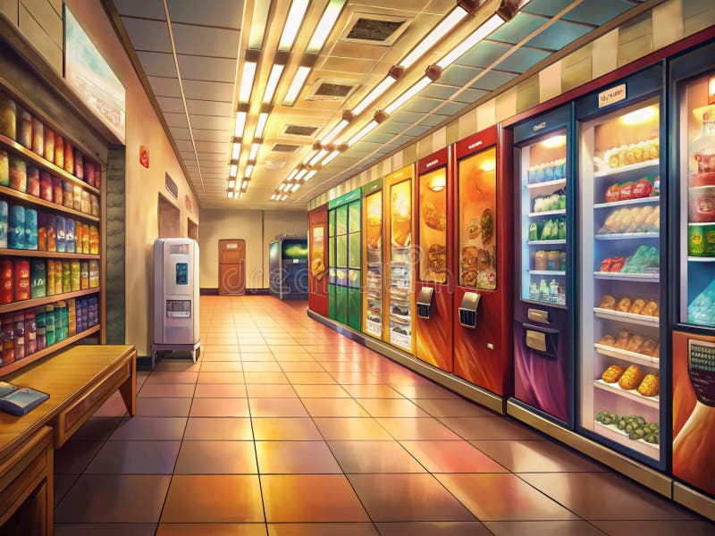 Vending Machine Corridor stock vector. Illustration of design - 322285934