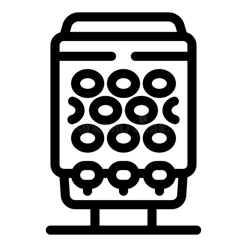 Vending Machine Dispensing Packaged Round Food Products Icon Stock ...