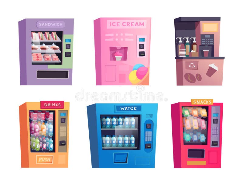 Vending Machine. Fast Self Checkpoint Markets with Different Beverage ...