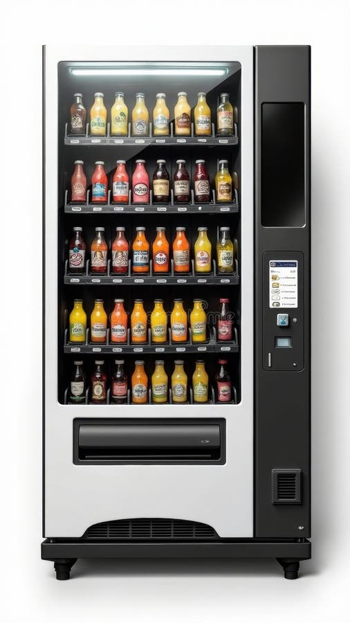 A Vending Machine Filled with Assorted Drinks Stands Prominently ...