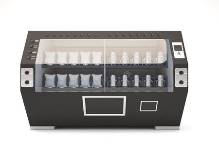 Vending Machine Front View on White Background. 3d Rend Stock ...