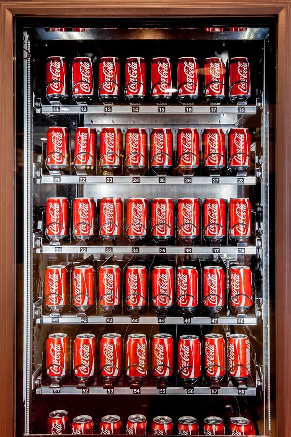 Vending Machine Full of Coca-cola Cans in Moscow, Russia Editorial ...