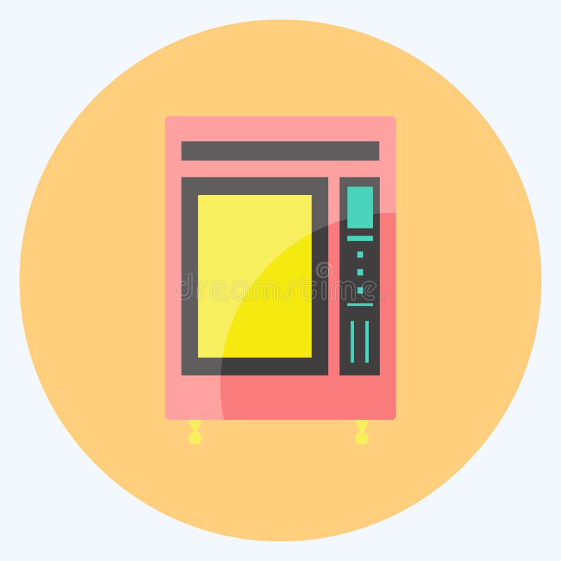 Vending Machine Icon in Trendy Flat Style Isolated on Soft Blue ...