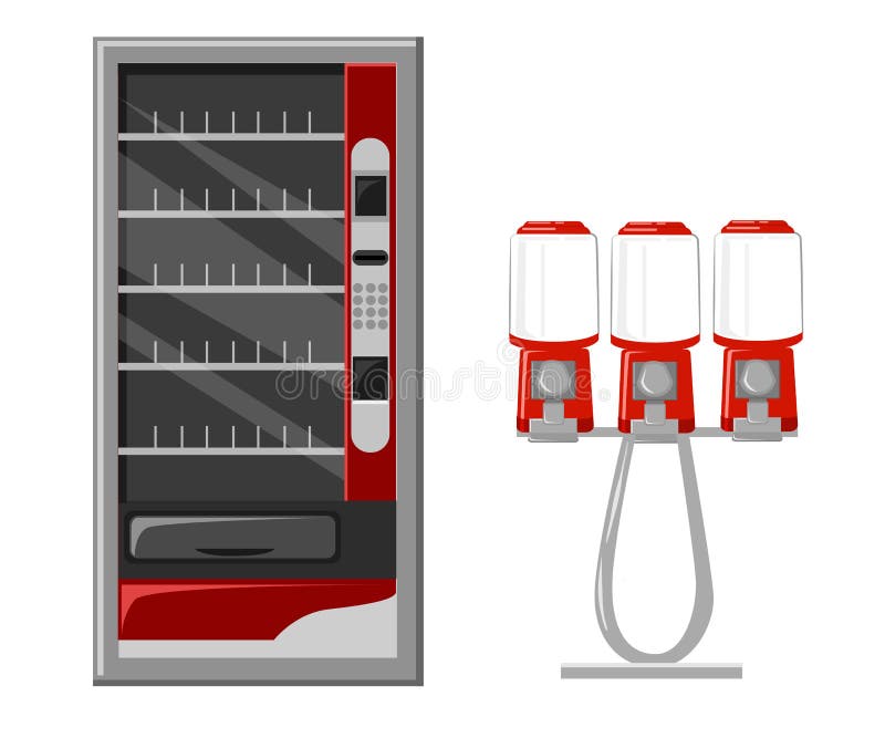Vending Machine Illustration Flat Design Elements. Stock Illustration ...