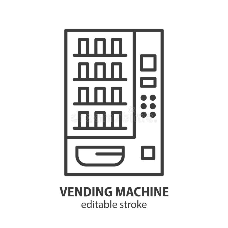Vending Machine Line Icon. Automatic Dispenser with Snak and Drink ...