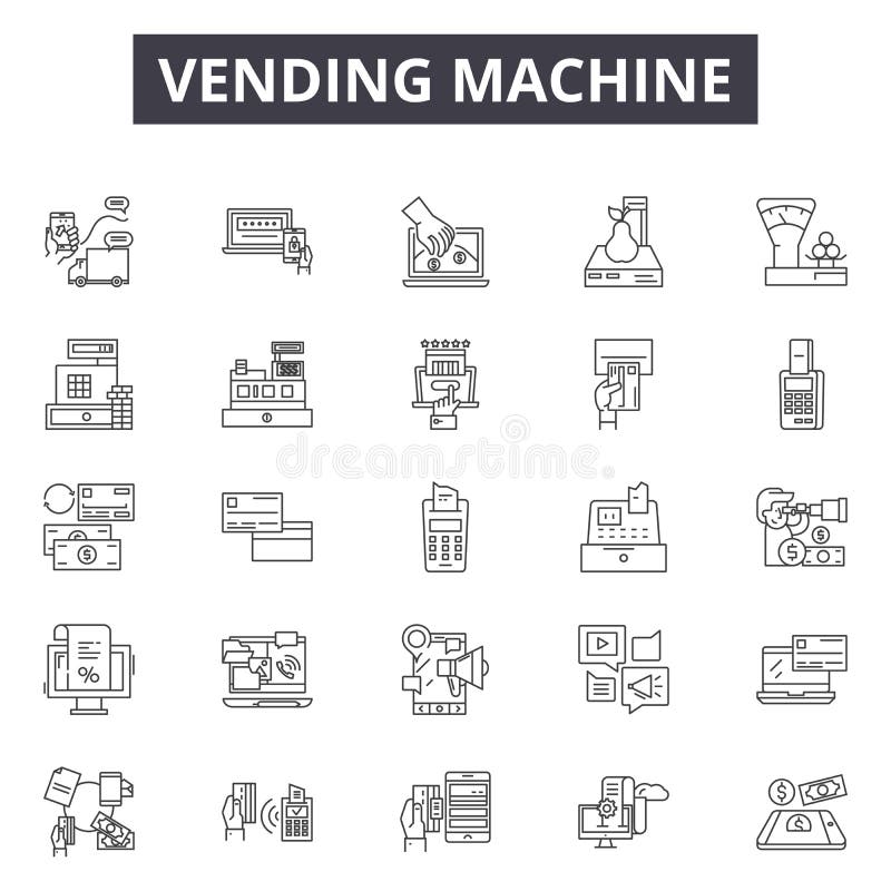 Vending Machine Line Icons, Signs, Vector Set, Outline Illustration ...