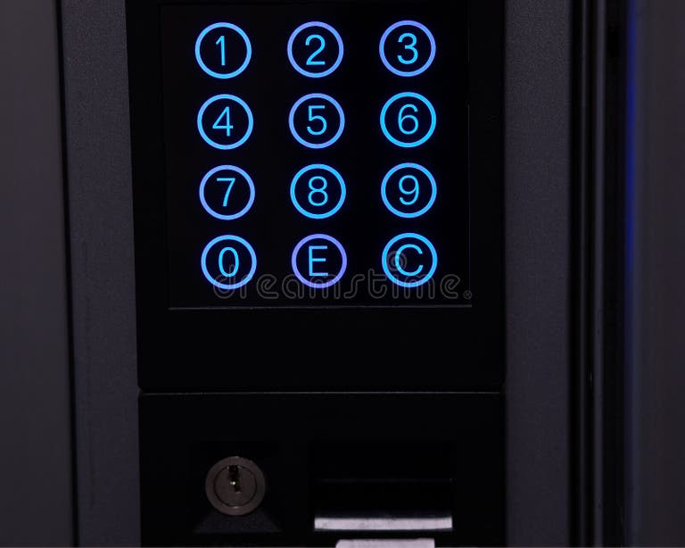 Vending Machine Panel with Electronic Illuminated Buttons Stock Photo ...